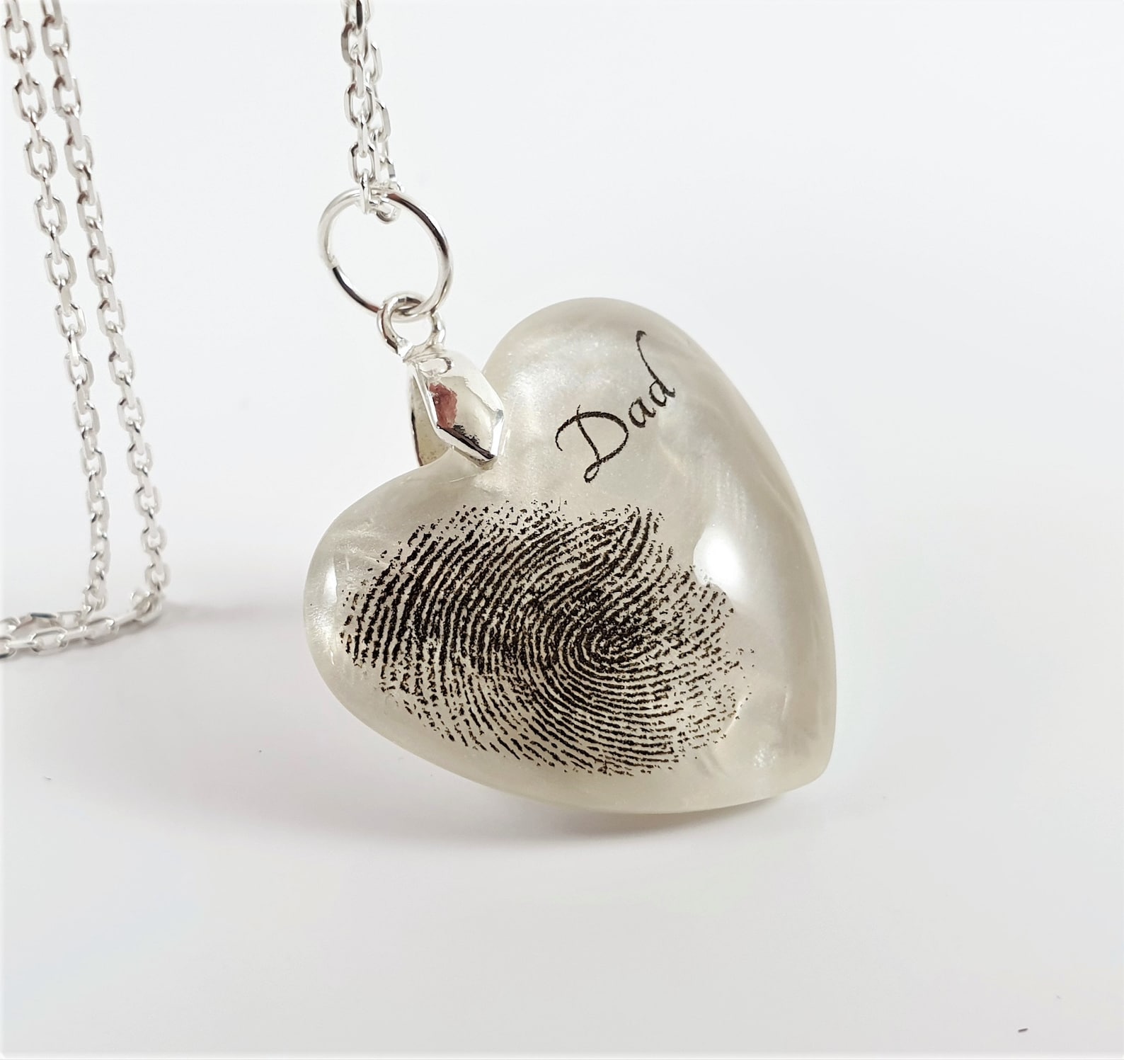 Your Fingerprint Necklace, Personalised Memorial Jewelry, Heart ...