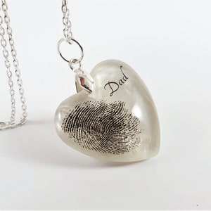 Your Fingerprint Necklace, Personalised Memorial Jewelry, Heart ...