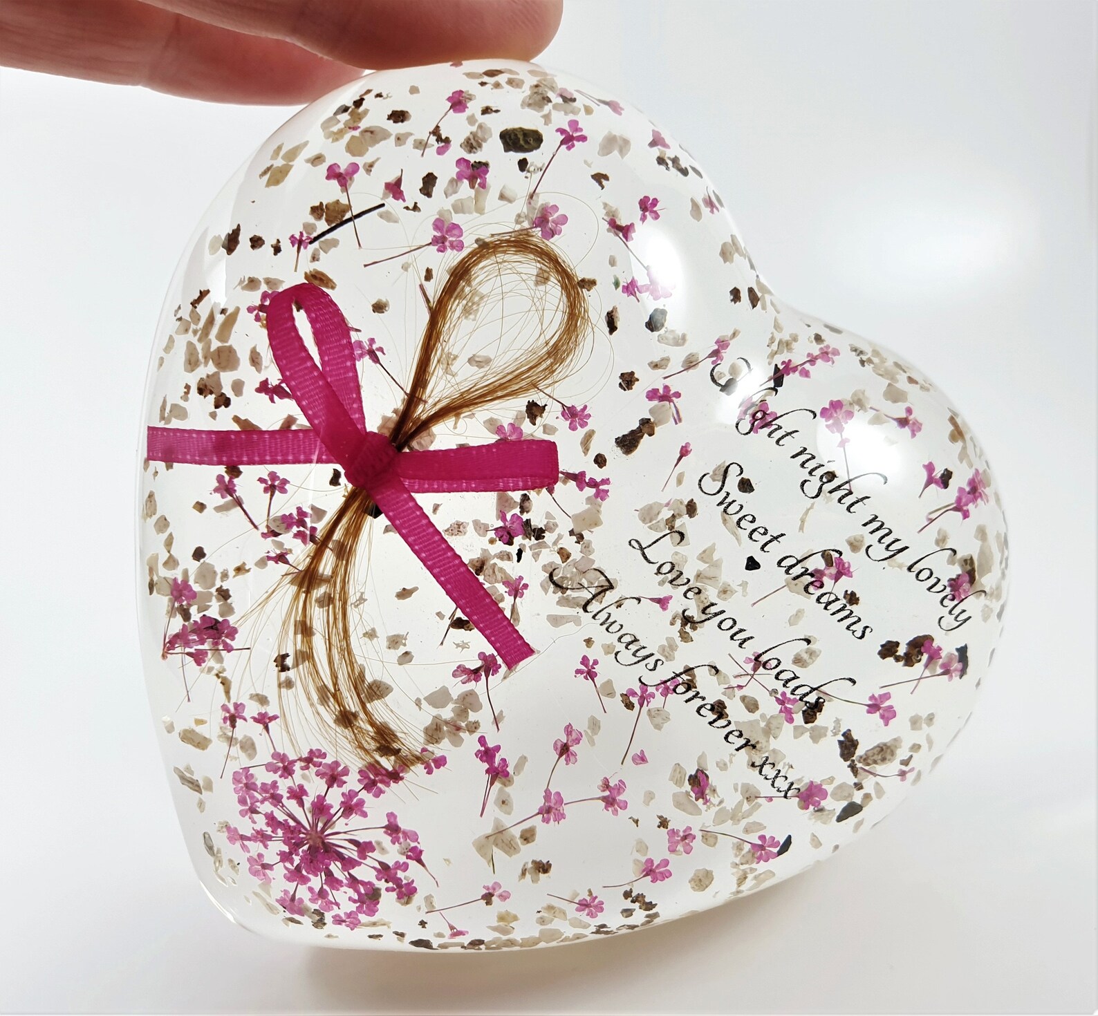 Hair and Ashes Memorial Paperweight Personalised Lock of Hair - Etsy UK