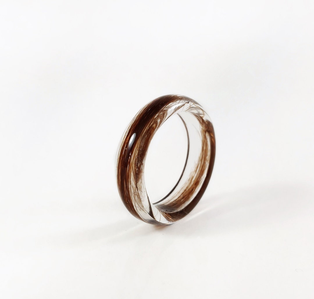 Lock of Hair Keepsake Ring Custom Resin Jewelry Clear - Etsy