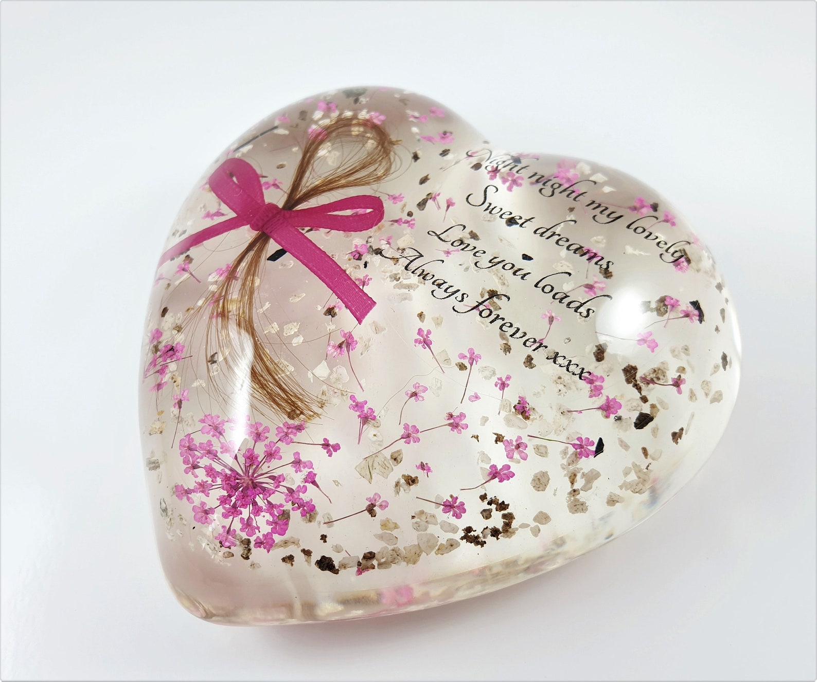 Hair and Ashes Memorial Paperweight Personalised Lock of Hair - Etsy UK