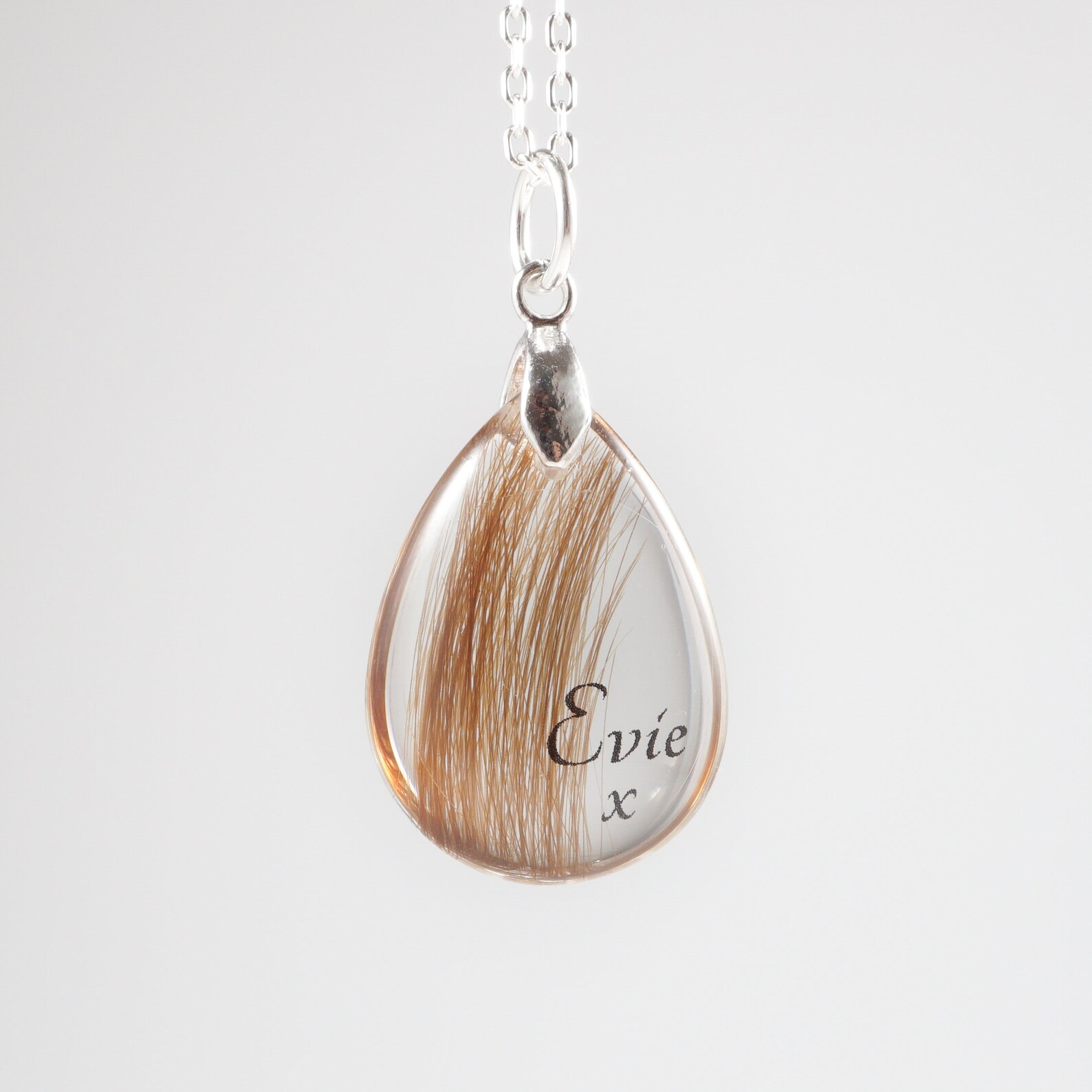 Personalised Hair Keepsake Memorial Necklace Lock of Hair Baby First ...