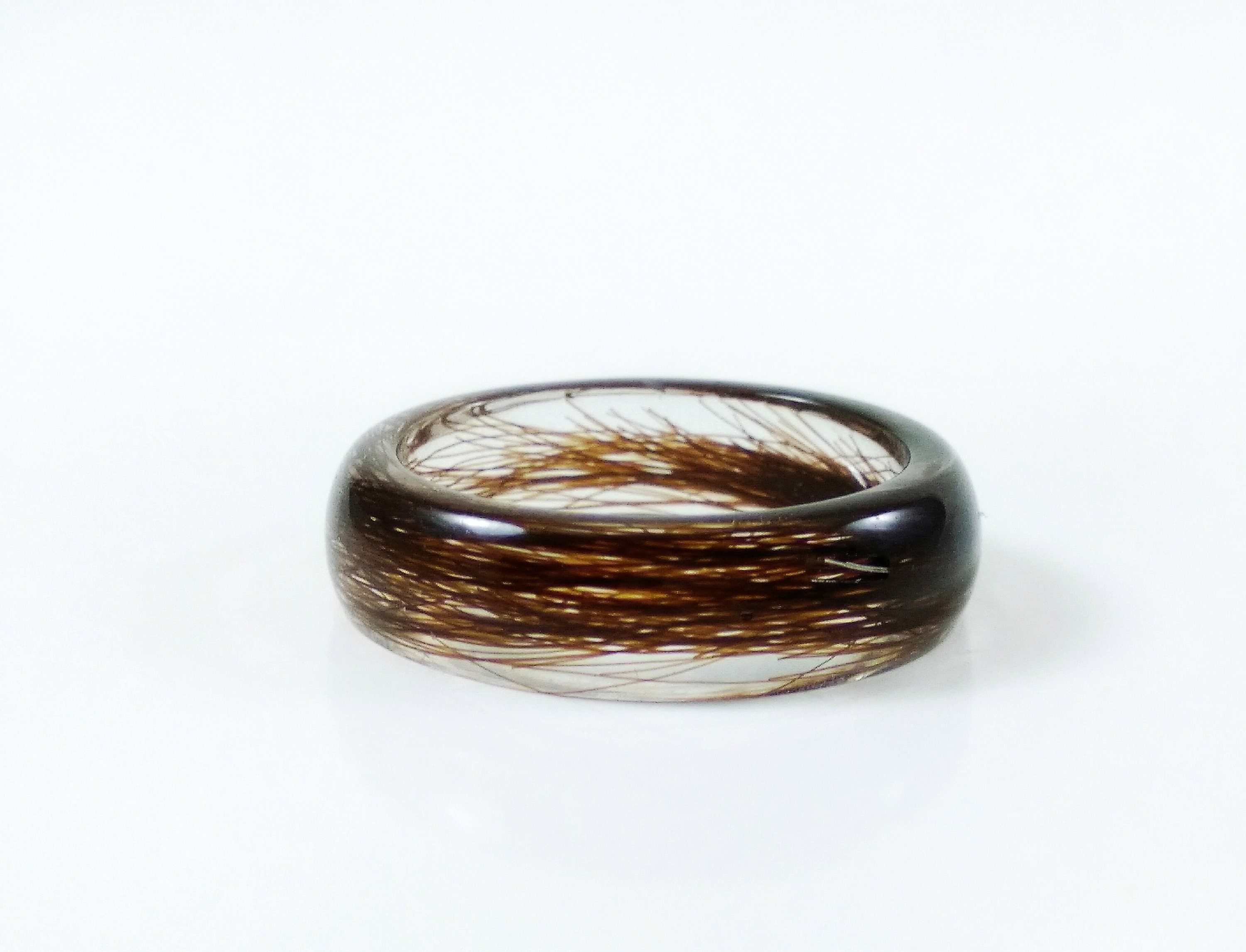 Lock of Hair Keepsake Ring Custom Resin Jewelry Clear | Etsy UK