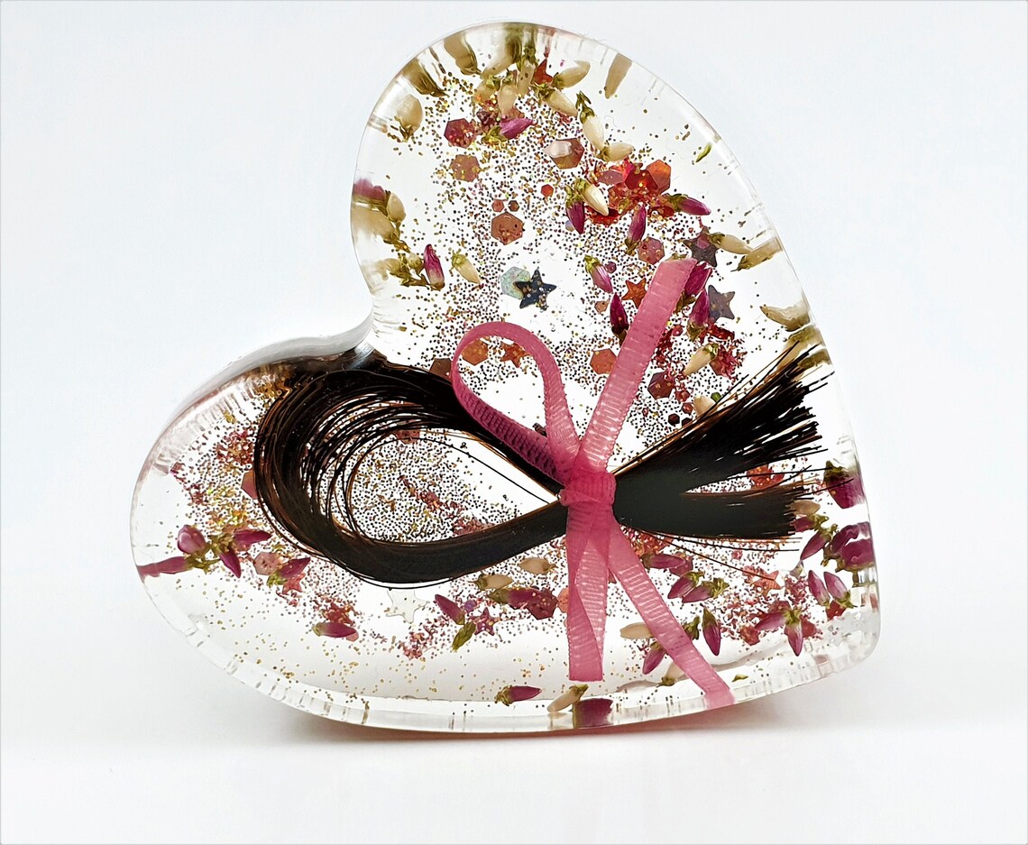 Hair Keepsake Paperweight, 6.5cm Memorial Decoration, Lock of Hair ...