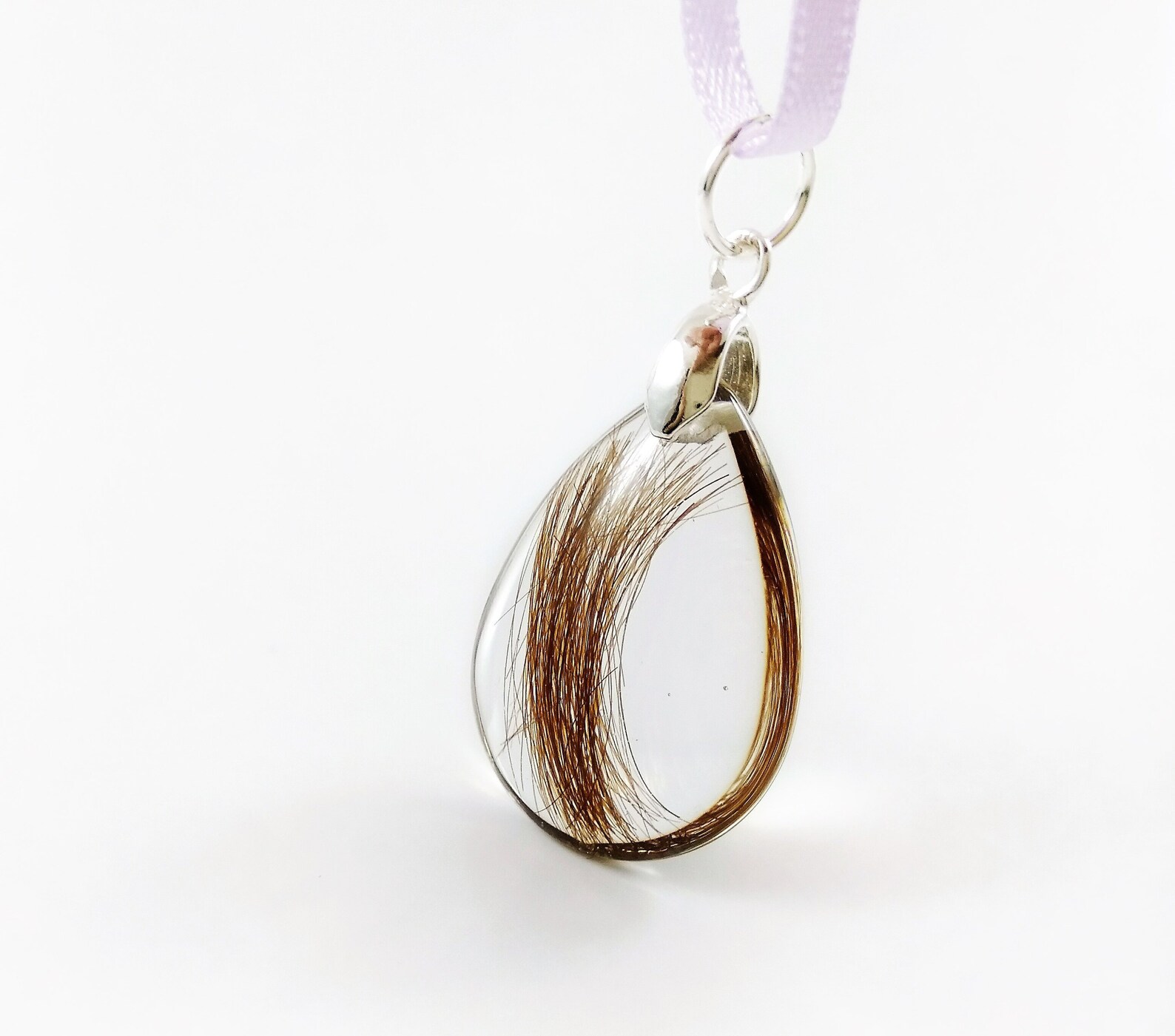 Personalised Hair Keepsake Memorial Necklace Lock of Hair Baby First ...