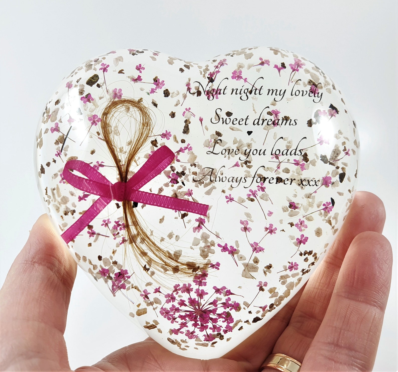 Hair and Ashes Memorial Paperweight Personalised Lock of Hair - Etsy UK