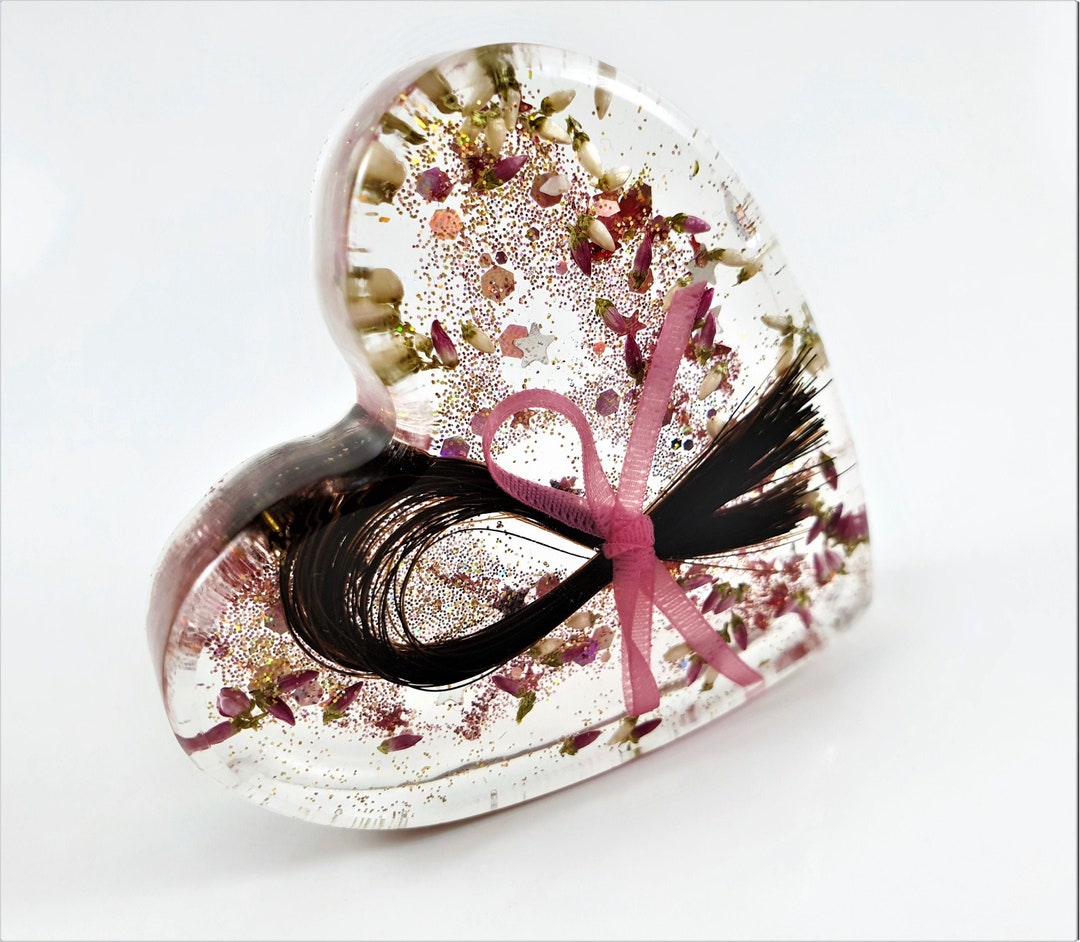 Hair Keepsake Paperweight, 6.5cm Memorial Decoration, Lock of Hair ...