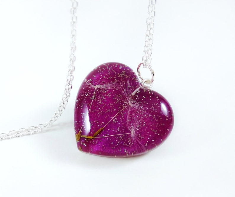 Pink Heart Necklace for Women Valentines Day Gift for Her - Etsy