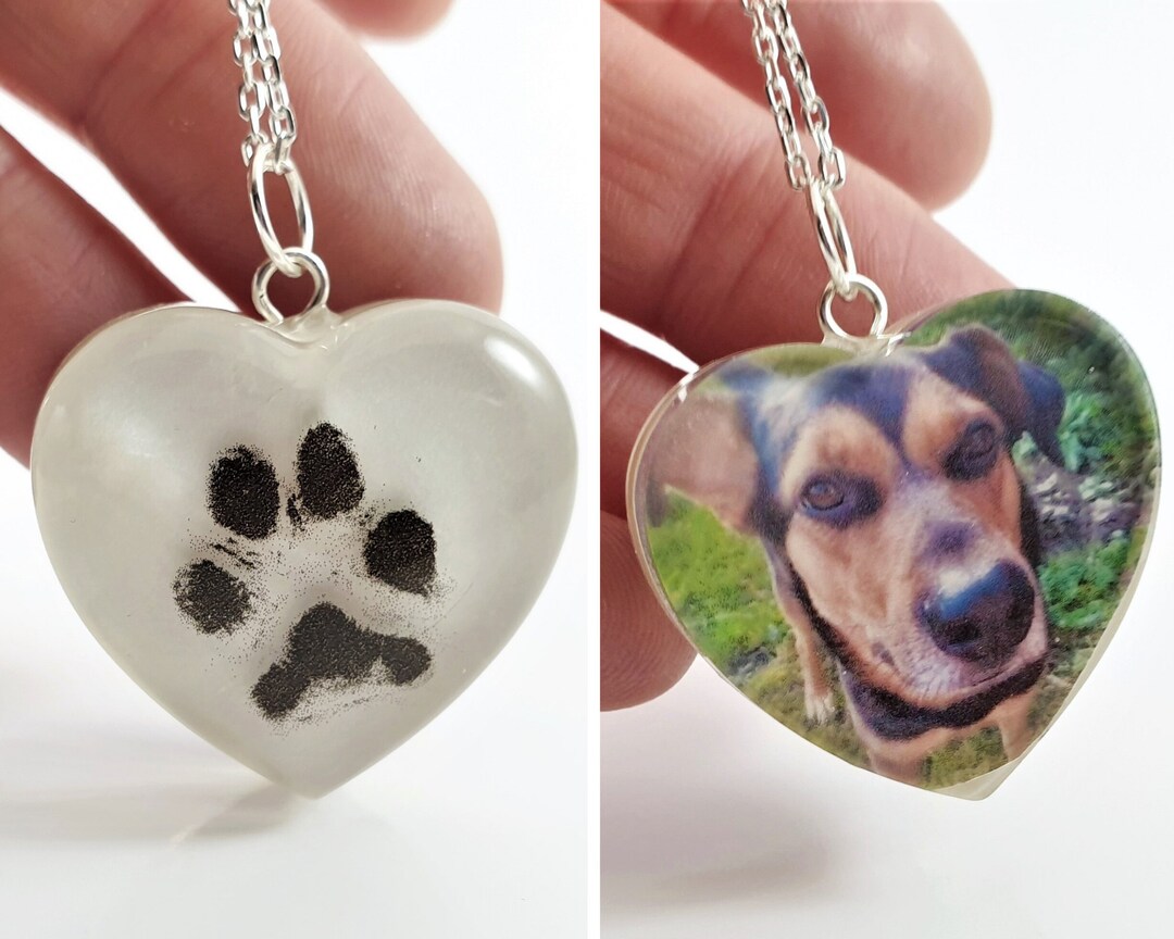 Personalized Paw Print Photo Pendant: Pet Memorial Keepsake - Etsy