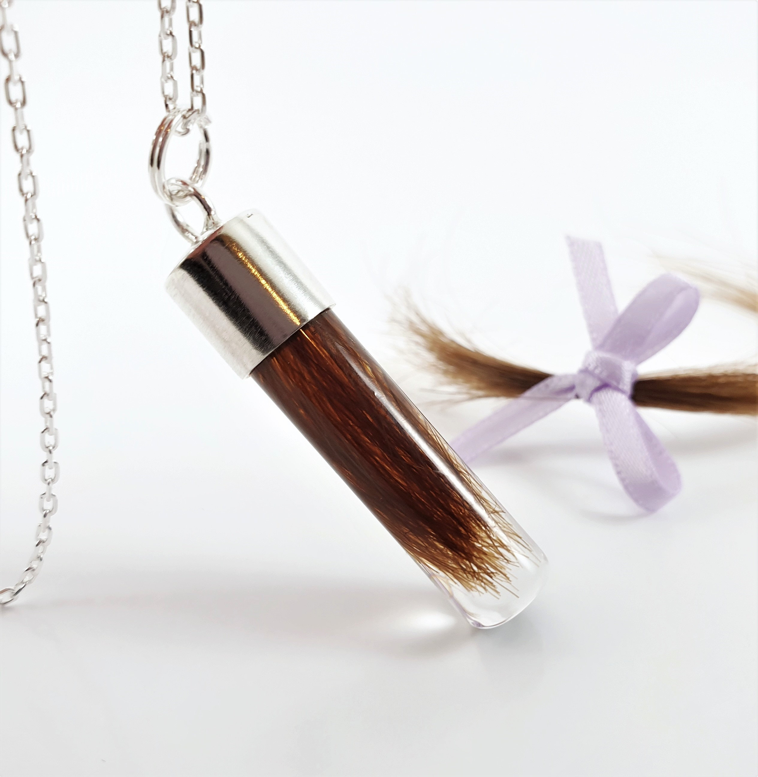 Cylinder Hair Keepsake, Christmas Gift, Men Memorial Jewellery, Silver ...