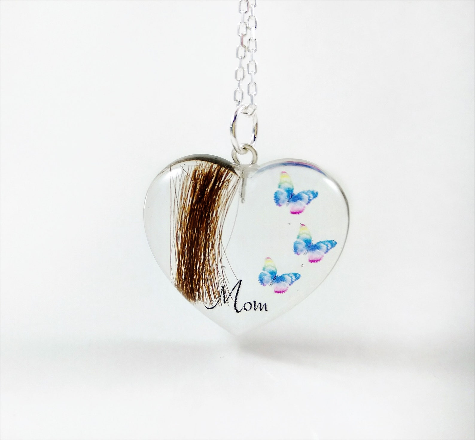 Lock of Hair Keepsake, Loss of Mom Necklace, Personalised Memorial ...