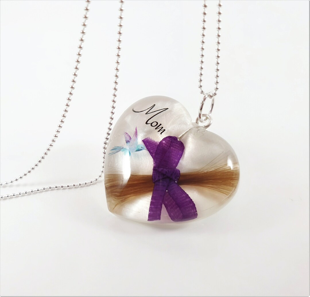 Personalised Heart Hair Locket Necklace, Sterling Silver Memorial ...