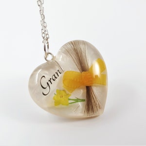 Personalised Heart Hair Locket Necklace, Sterling Silver Memorial ...