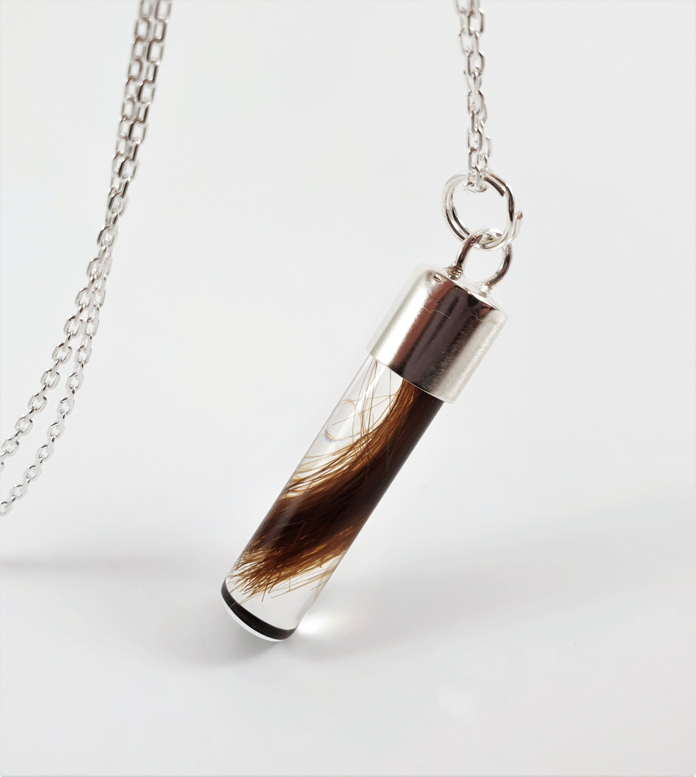 Cylinder Hair Keepsake, Christmas Gift, Men Memorial Jewellery, Silver ...