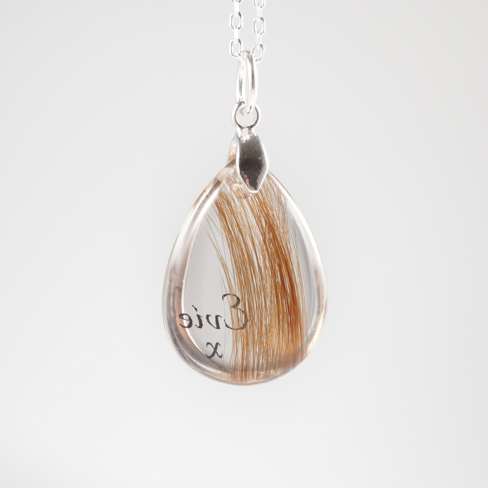 Personalised Hair Keepsake Memorial Necklace Lock of Hair Baby First ...