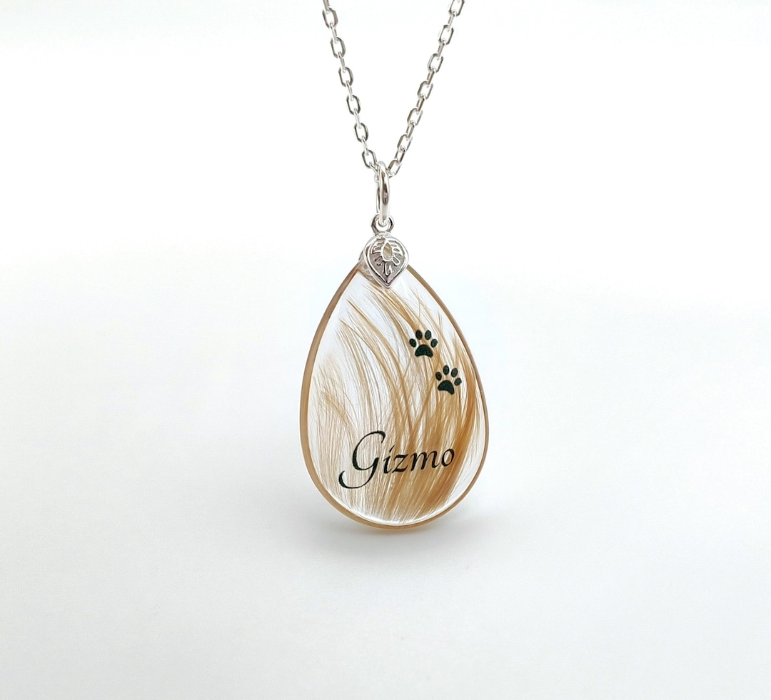 Pet Fur Memorial Locket, Lock of Hair Personalised Keepsake. Pet Loss ...