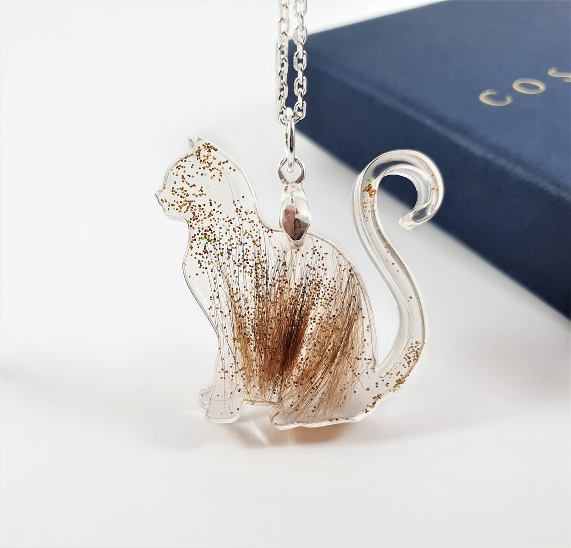 Cat Fur Necklace Hair Keepsake Jewelry Cat Shaped Locket | Etsy