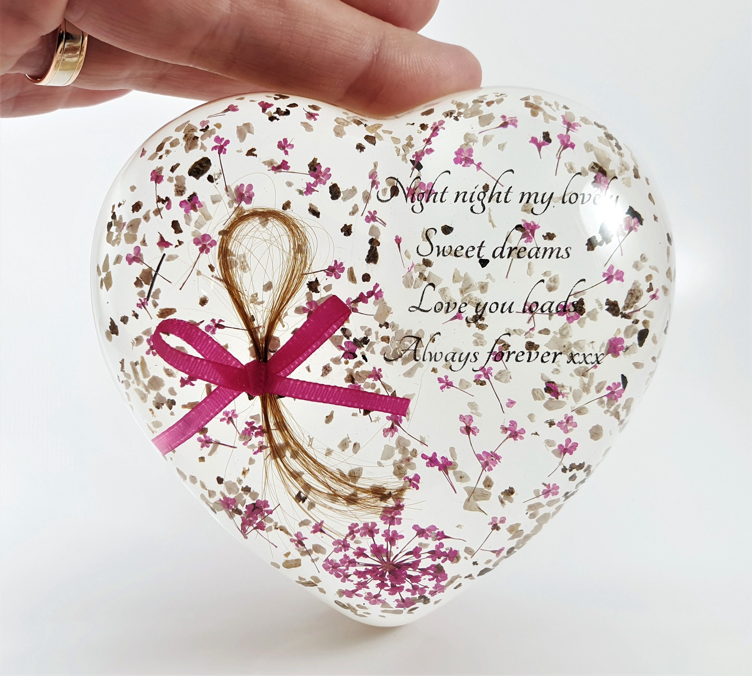 Hair and Ashes Memorial Paperweight Personalised Lock of Hair - Etsy UK