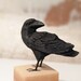Hand Carved Wooden Raven Figurine, Raven Sculpture Gift, Raven Artwork ...