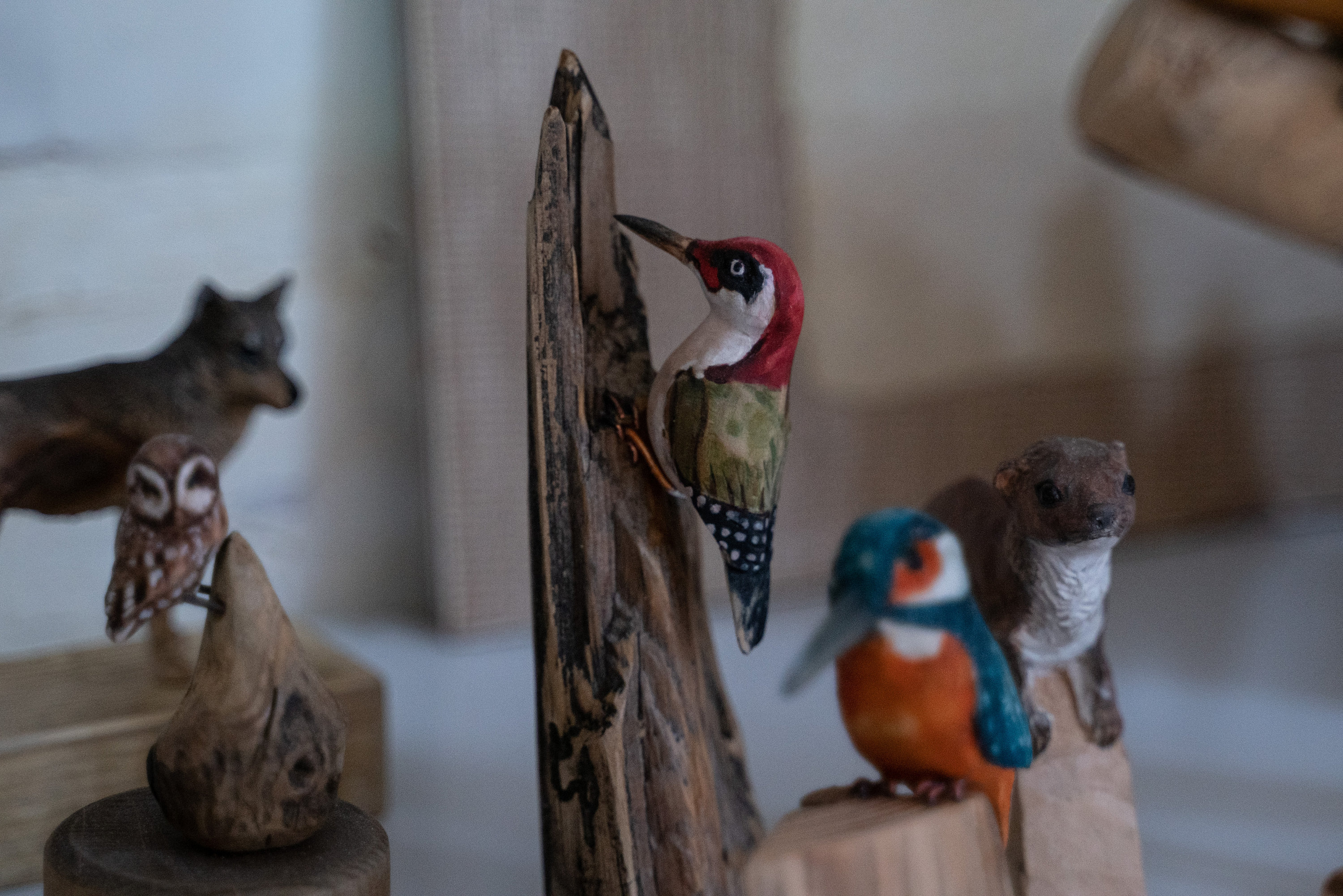 Woodpecker Gift Bird Carving Woodpecker Sculpture Little | Etsy