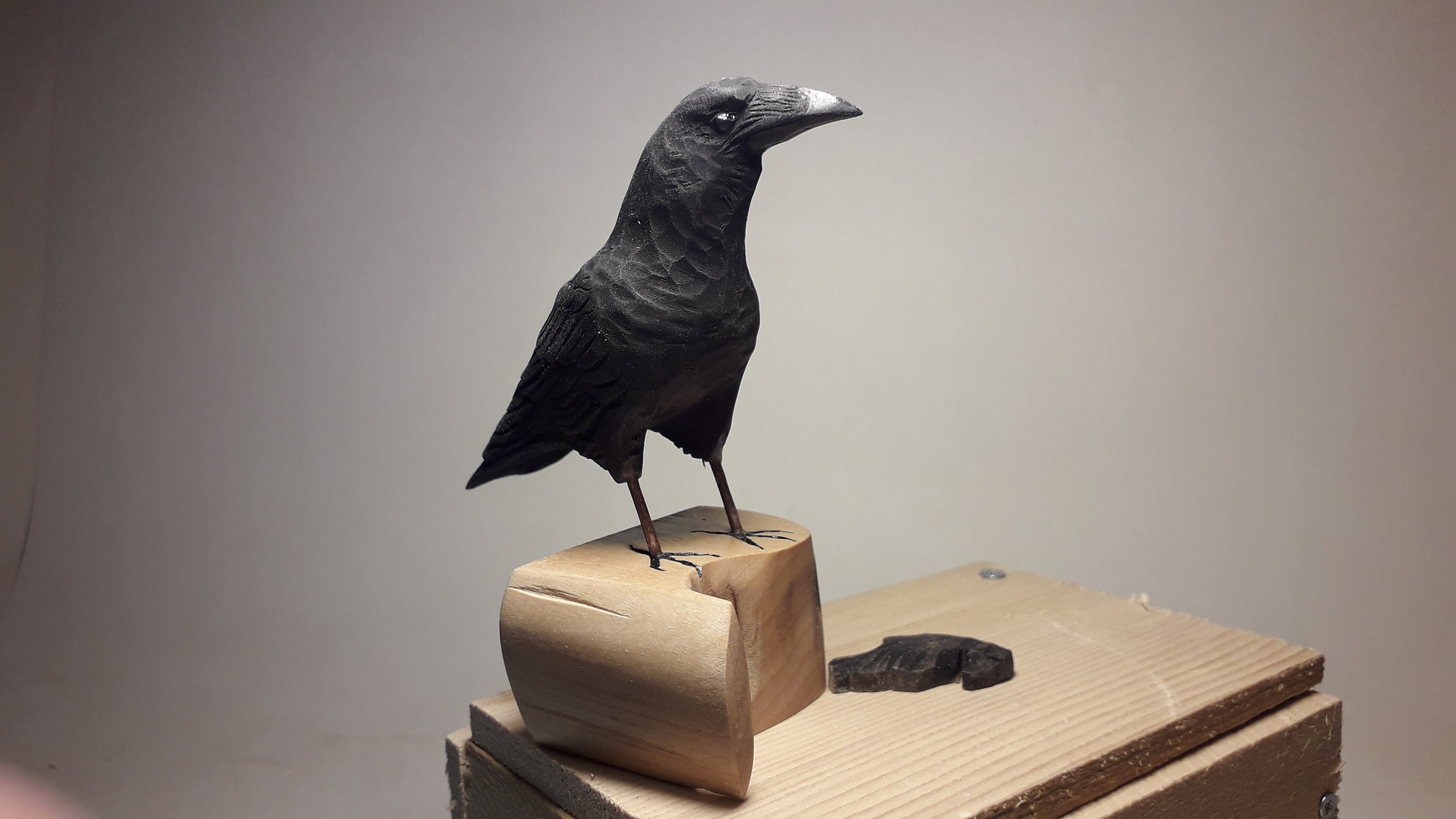Wooden Raven Statue Hand Carved Sculpture Raven Art Raven - Etsy UK