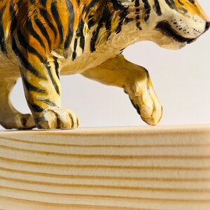 Wooden Tiger Sculpture, Wildlife Art Collectible, Tiger Animal for ...