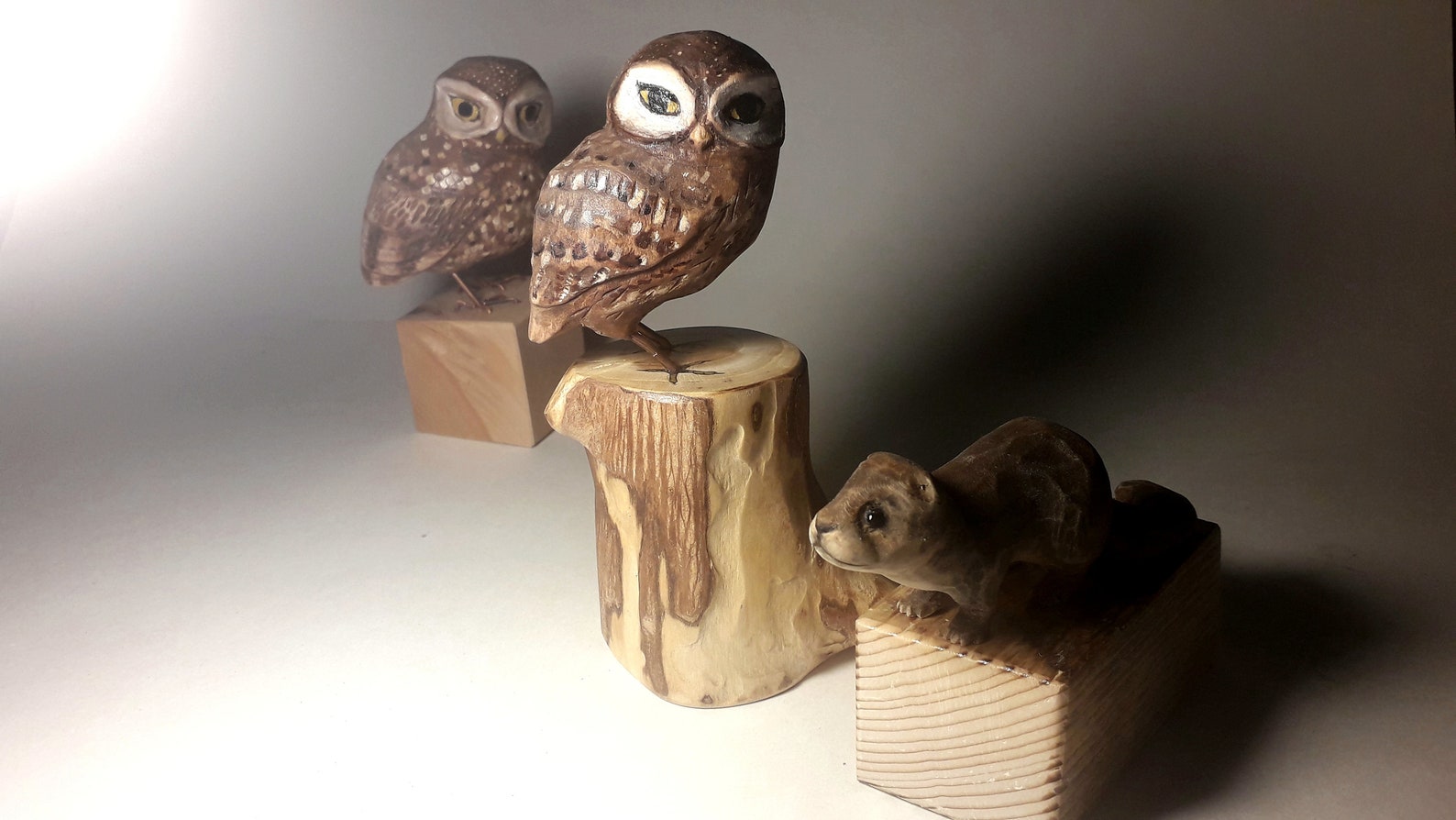 Little owl figurine owl lovers gift owl collectible wooden | Etsy