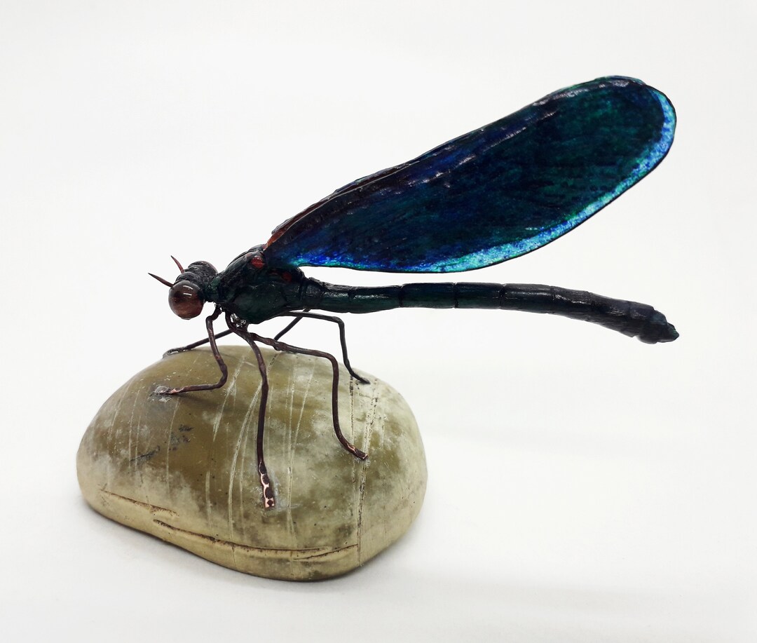 Handmade Damselfly Figurine, Insect Art Collection, Unique Insect ...