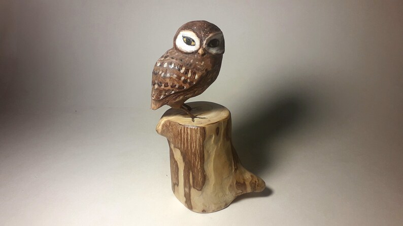 Little Owl Figurine Owl Lovers Gift Owl Collectible Wooden - Etsy