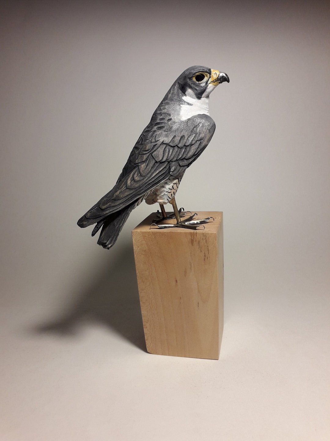 Peregrine Falcon Sculpture, Bird Art Sculpture, Falcon Gift for ...
