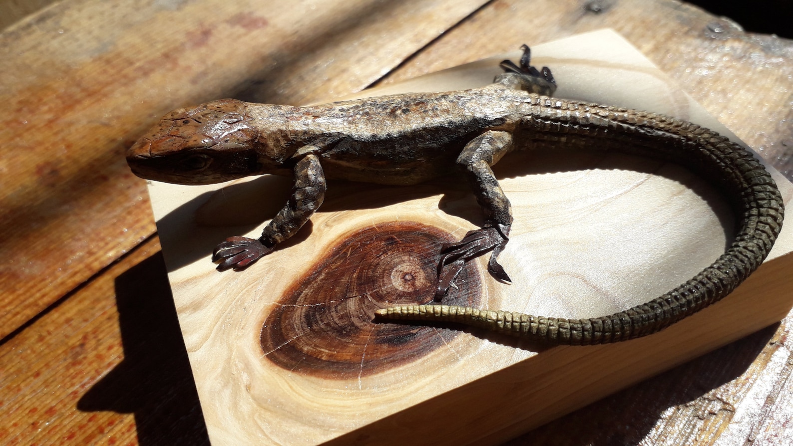 Wooden Lizard Sculpture Handmade Lizard Statue Natural Size - Etsy