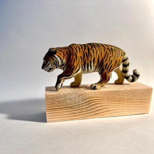 Wooden Tiger Sculpture, Wildlife Art Collectible, Tiger Animal for ...