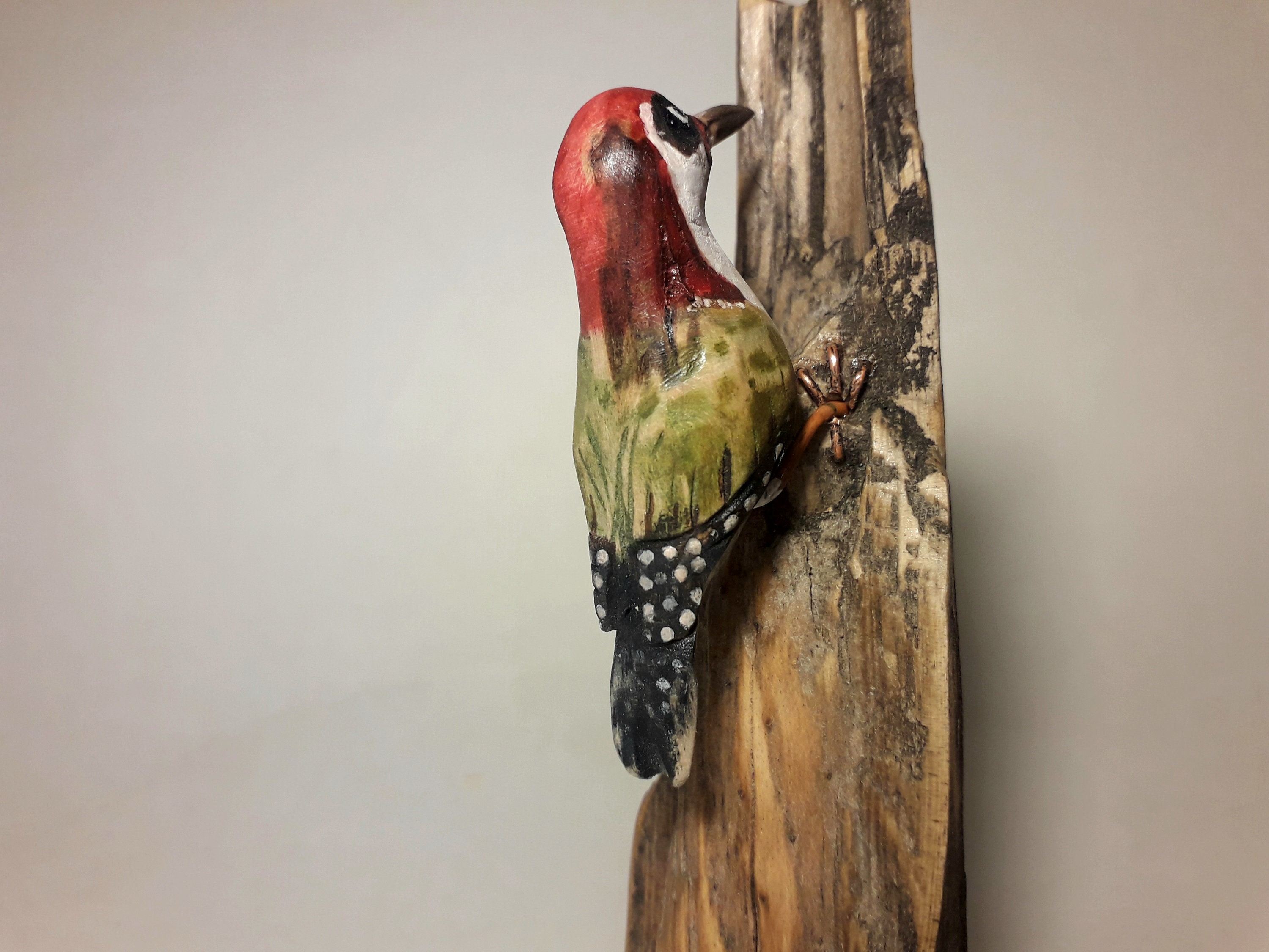 Woodpecker Gift Bird Carving Woodpecker Sculpture Little | Etsy