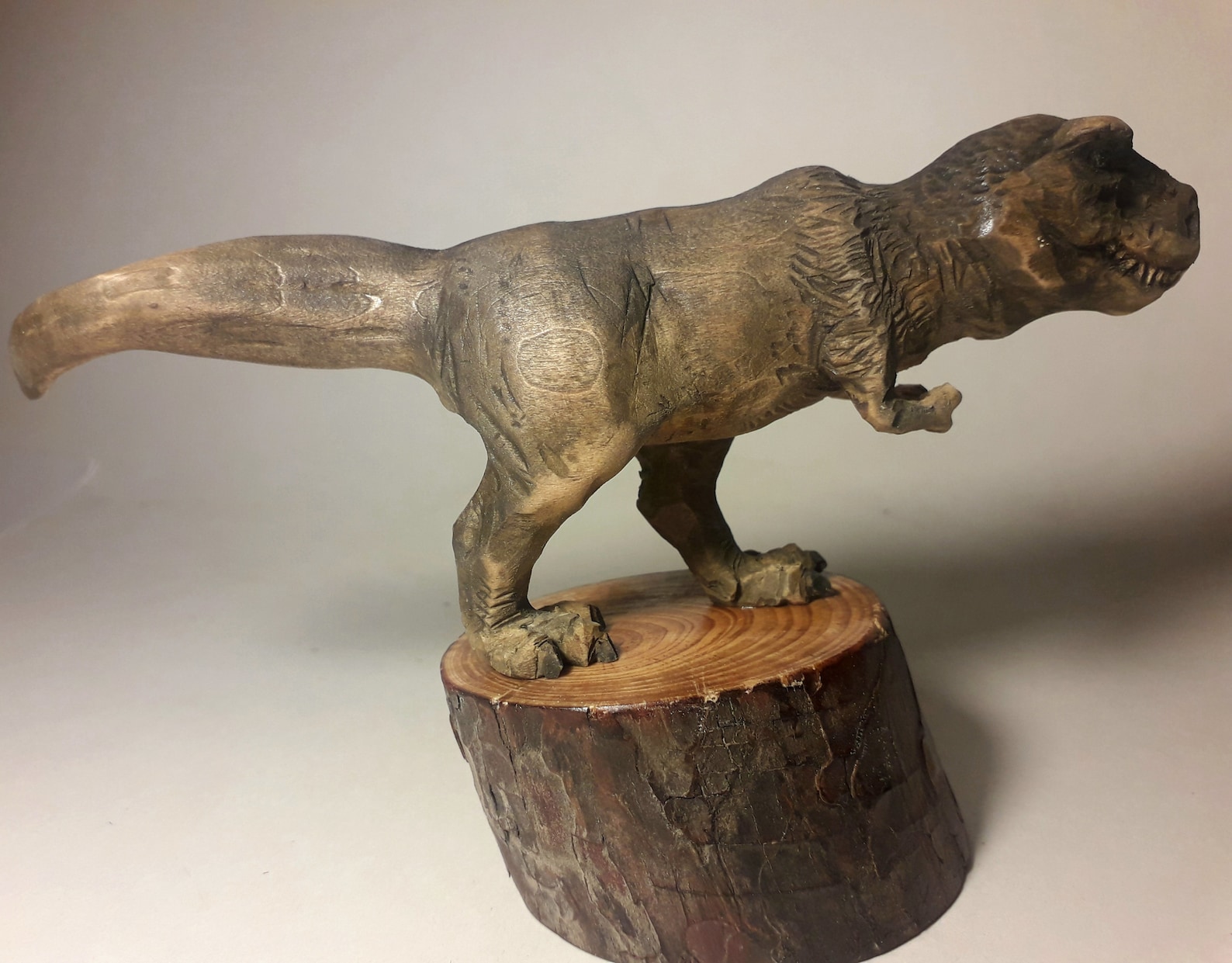 Hand-carved Wooden T-rex Sculpture, Prehistoric Animal Art, Gift ...