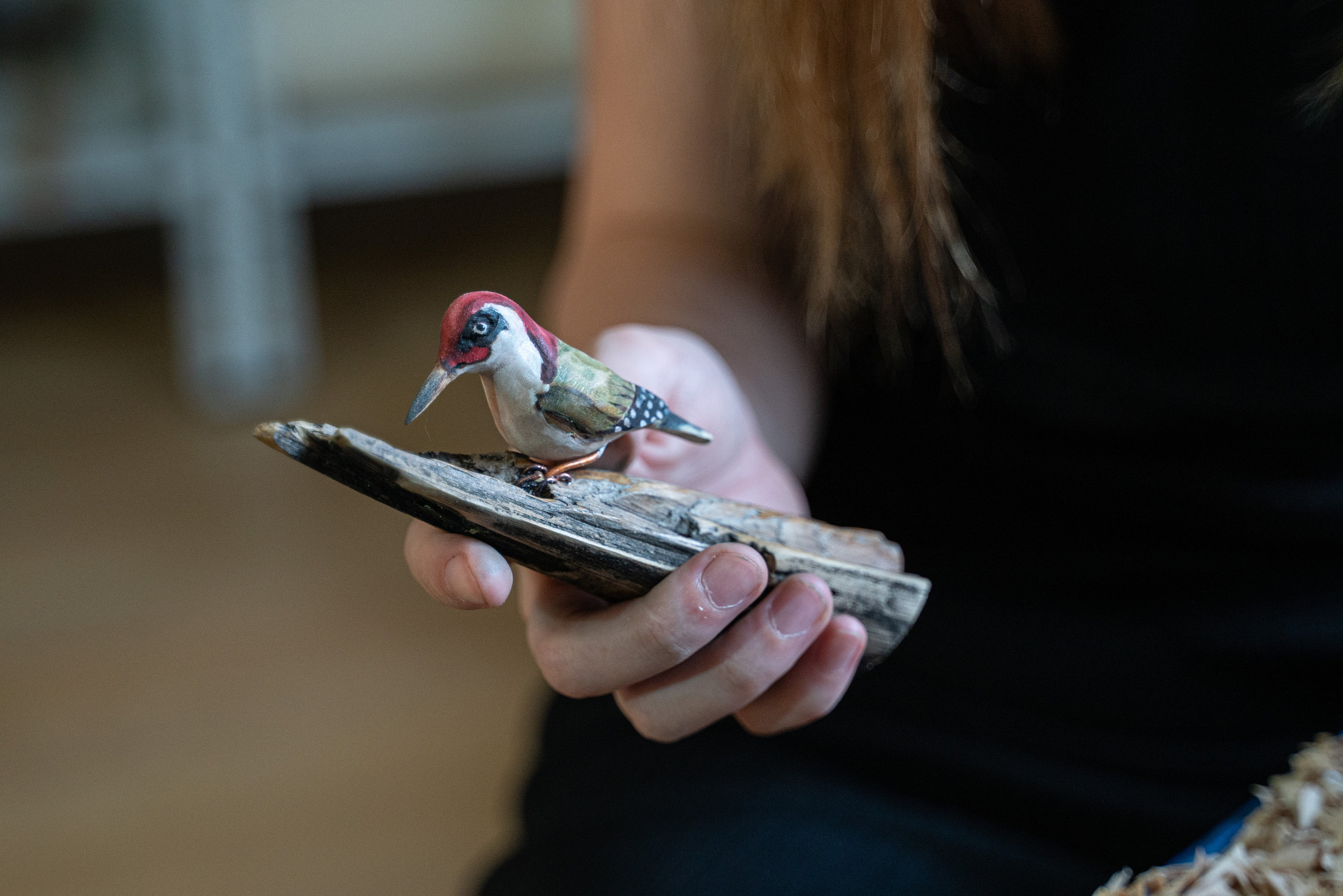 Woodpecker Gift Bird Carving Woodpecker Sculpture Little | Etsy