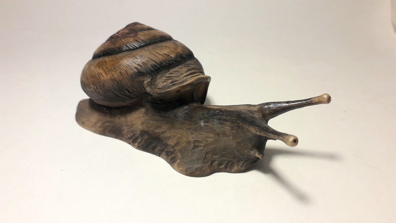 Wooden Snail Detailed Figurine Naturalistic Snail Wildlife | Etsy
