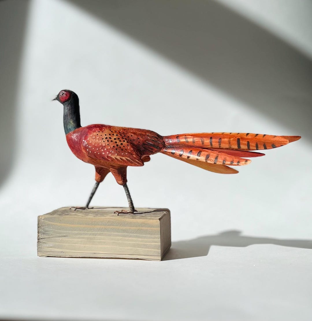 Pheasant Figure, Home Decor Bird Sculpture, Birthday Gift for Bird ...