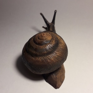Wooden Snail, Detailed Figurine, Naturalistic Snail, Wildlife ...