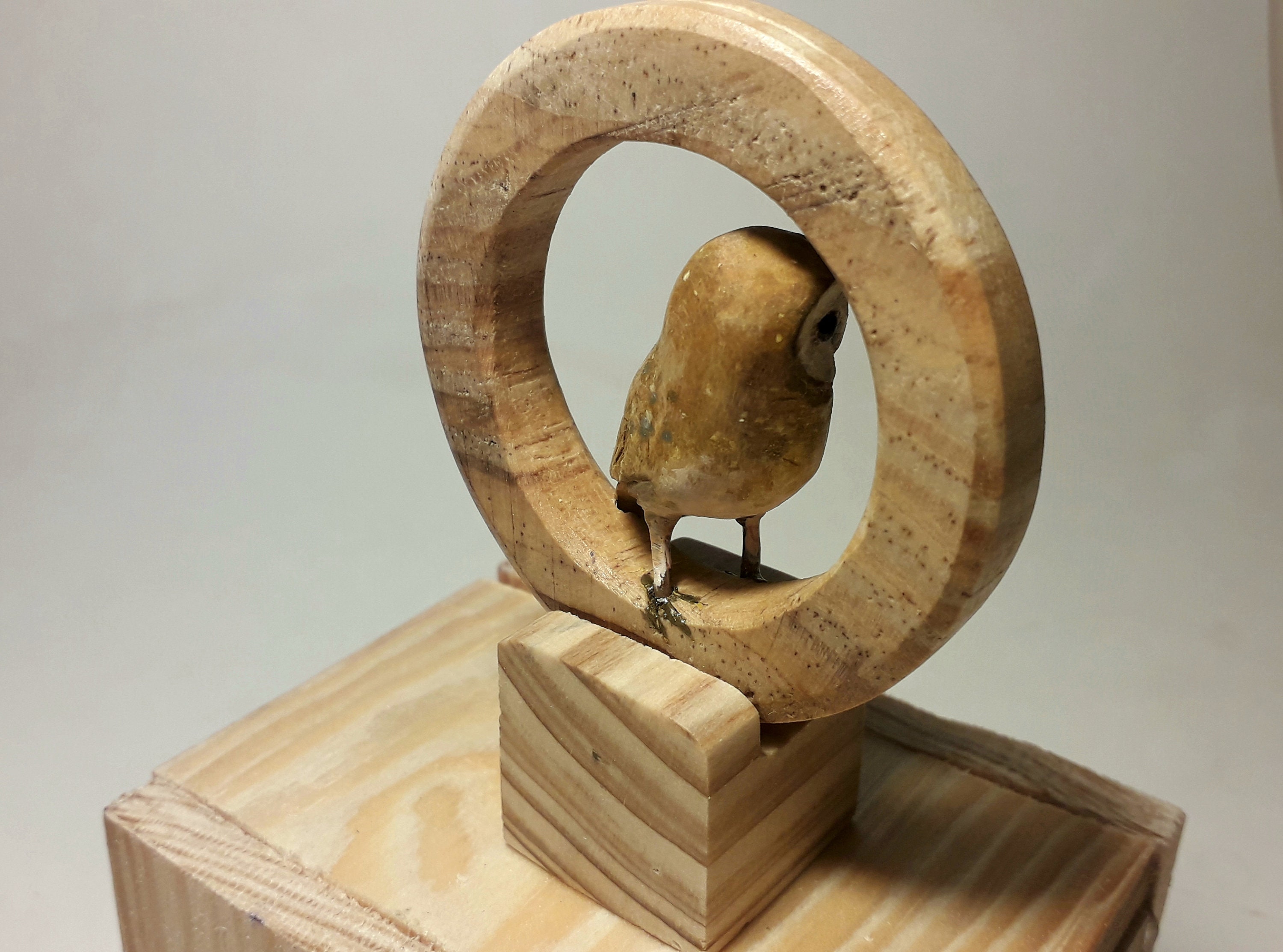 Barn Owl Sculpture Little Wooden Owl Gift for Owl Lover - Etsy