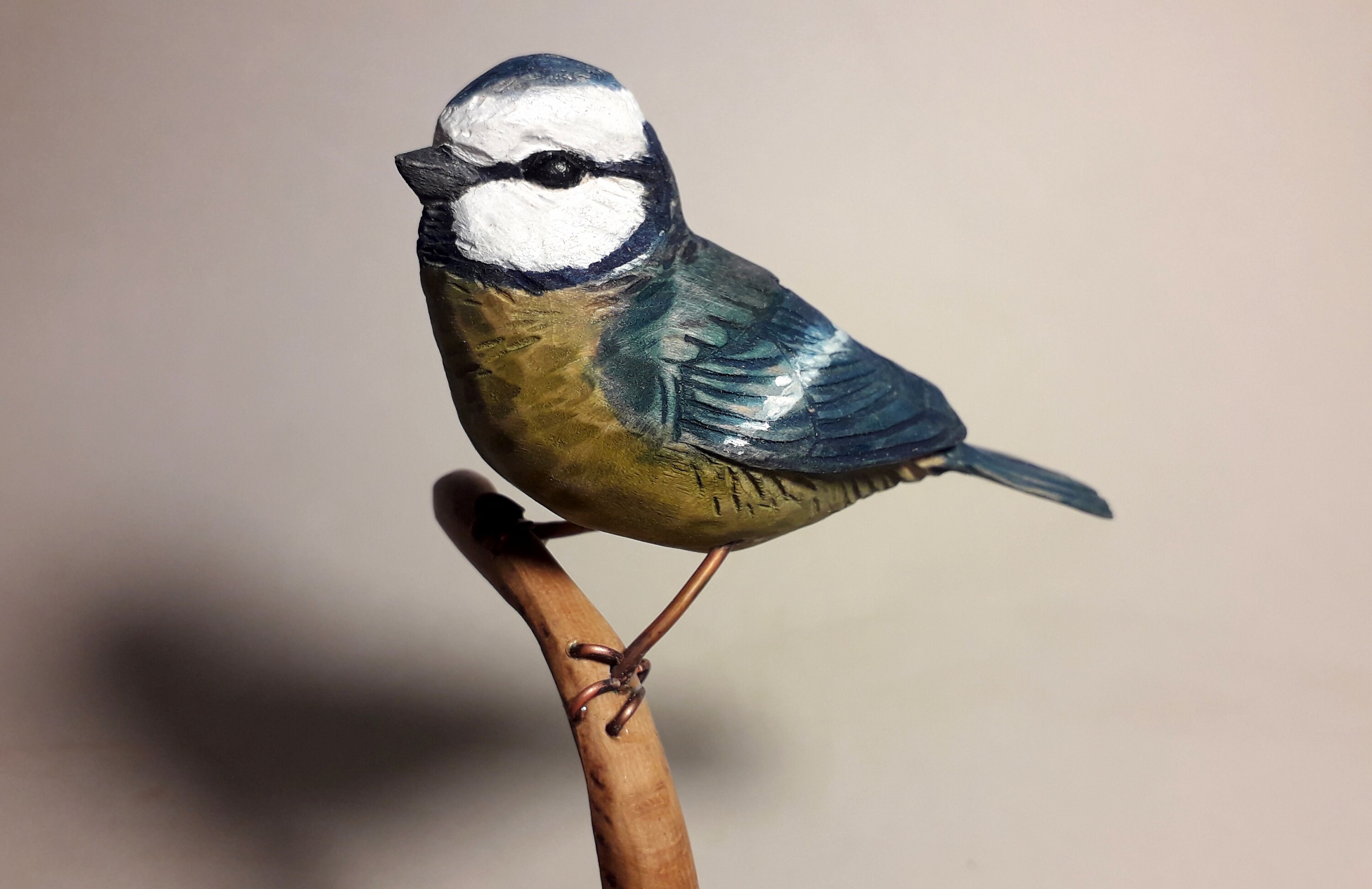 Blue Bird Sculpture Blue Tit Carving Wooden Bird Hanmade - Etsy UK