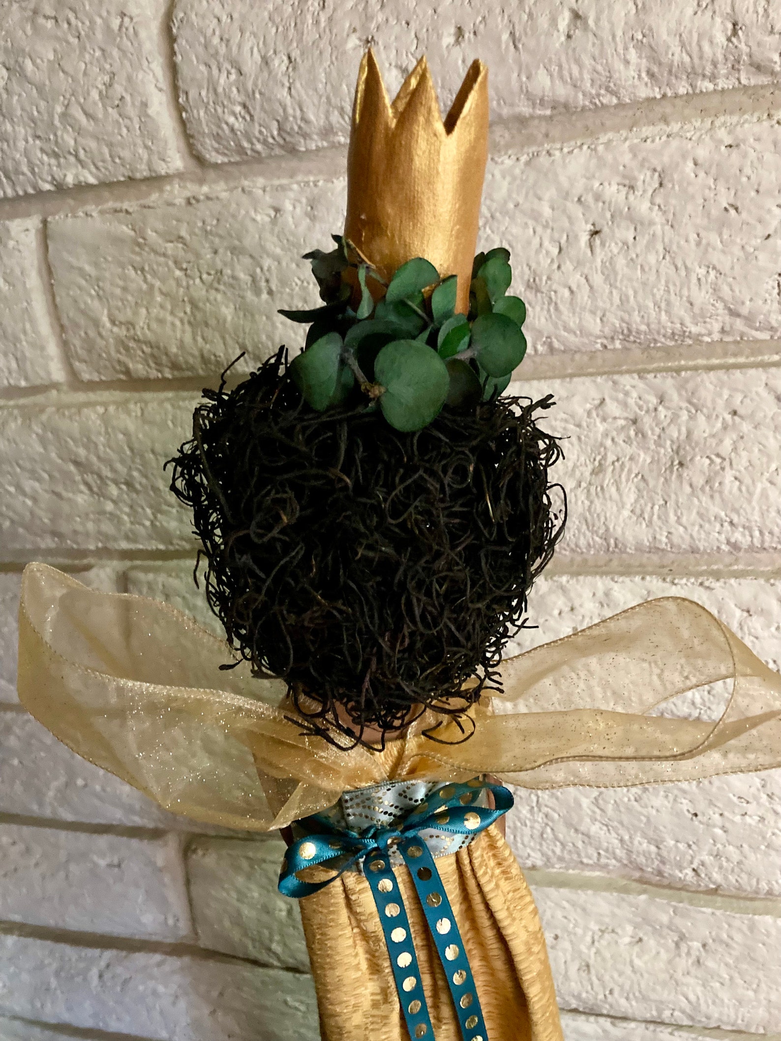 African American Art Doll, Princess, Paper Clay Doll, Hand Sculpted ...