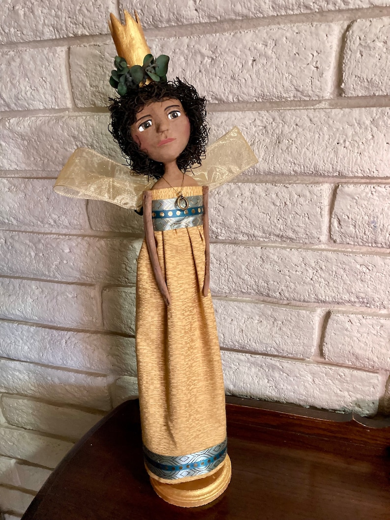 African American Art Doll, Princess, Paper Clay Doll, Hand Sculpted ...