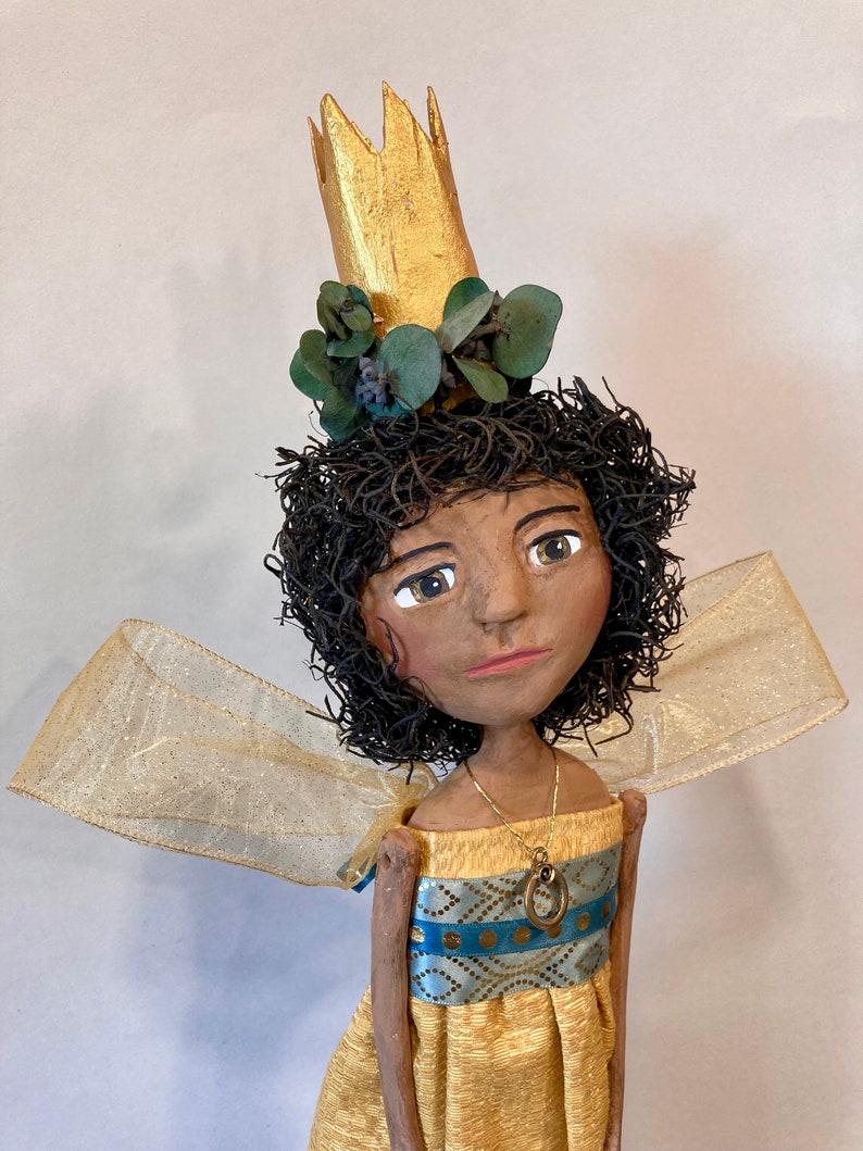 African American Art Doll, Princess, Paper Clay Doll, Hand Sculpted ...
