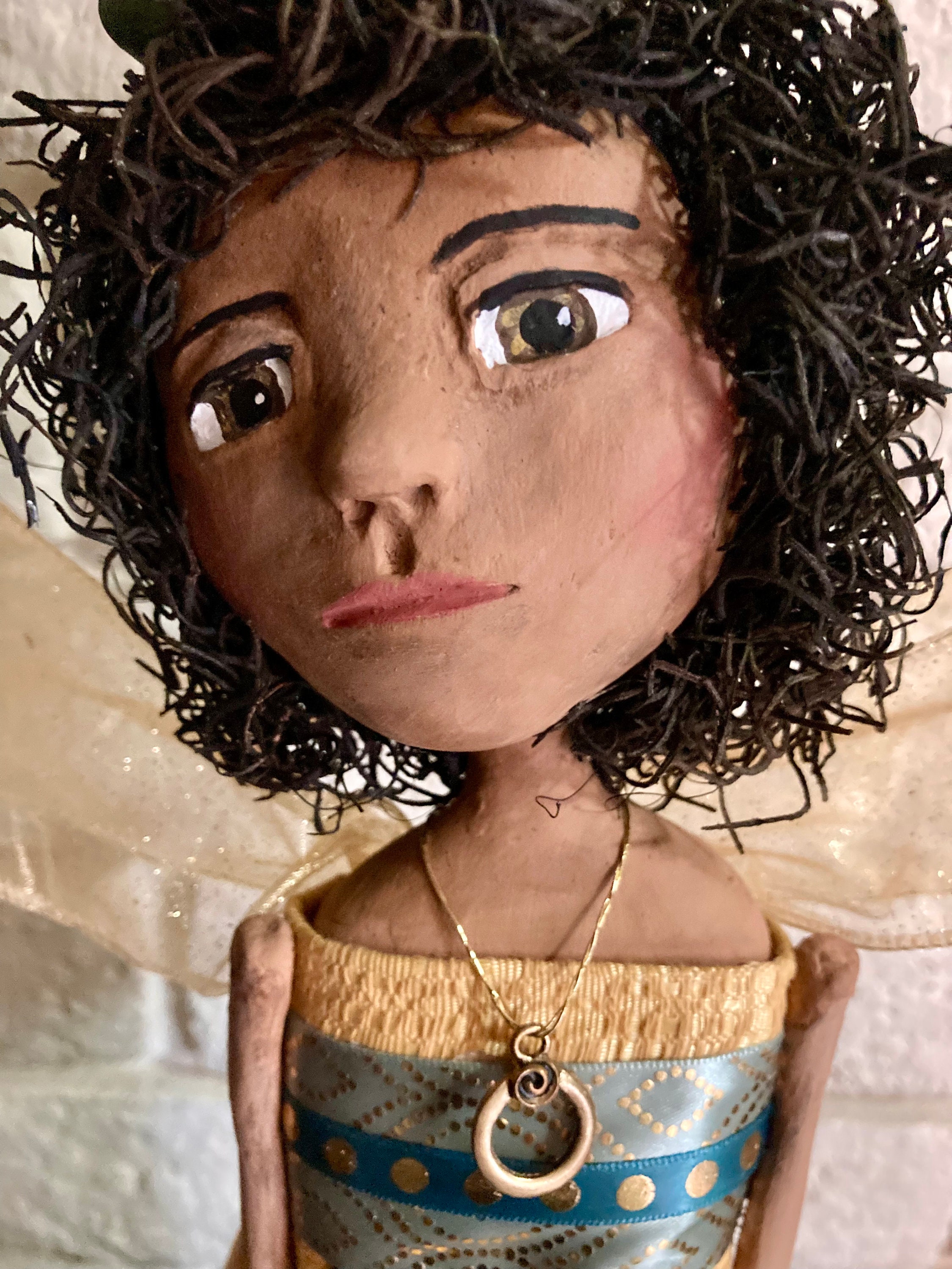 African American Art Doll, Princess, Paper Clay Doll, Hand Sculpted ...