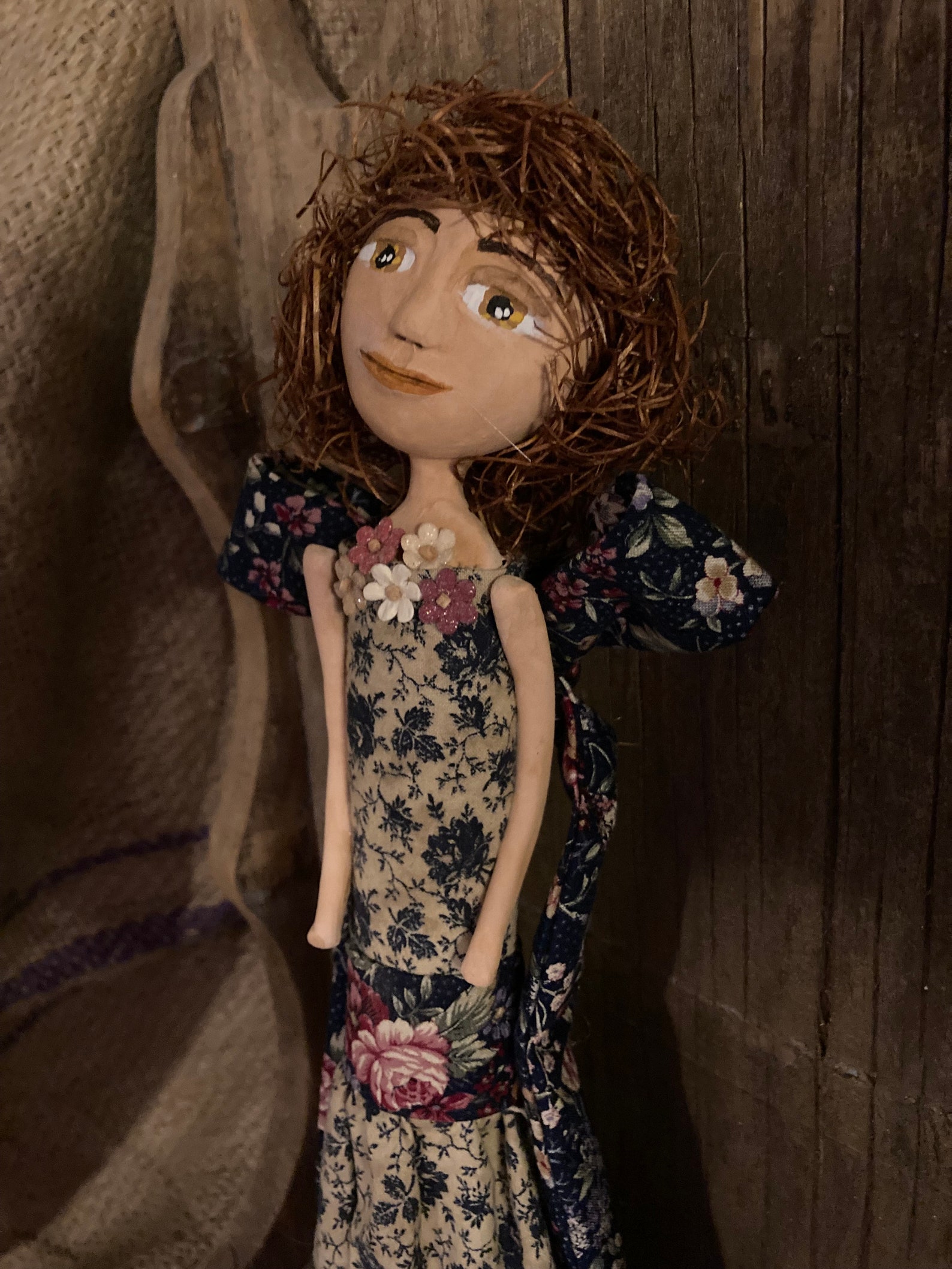 Angela: Calico Angel Art Doll Angel Figurine - Etsy