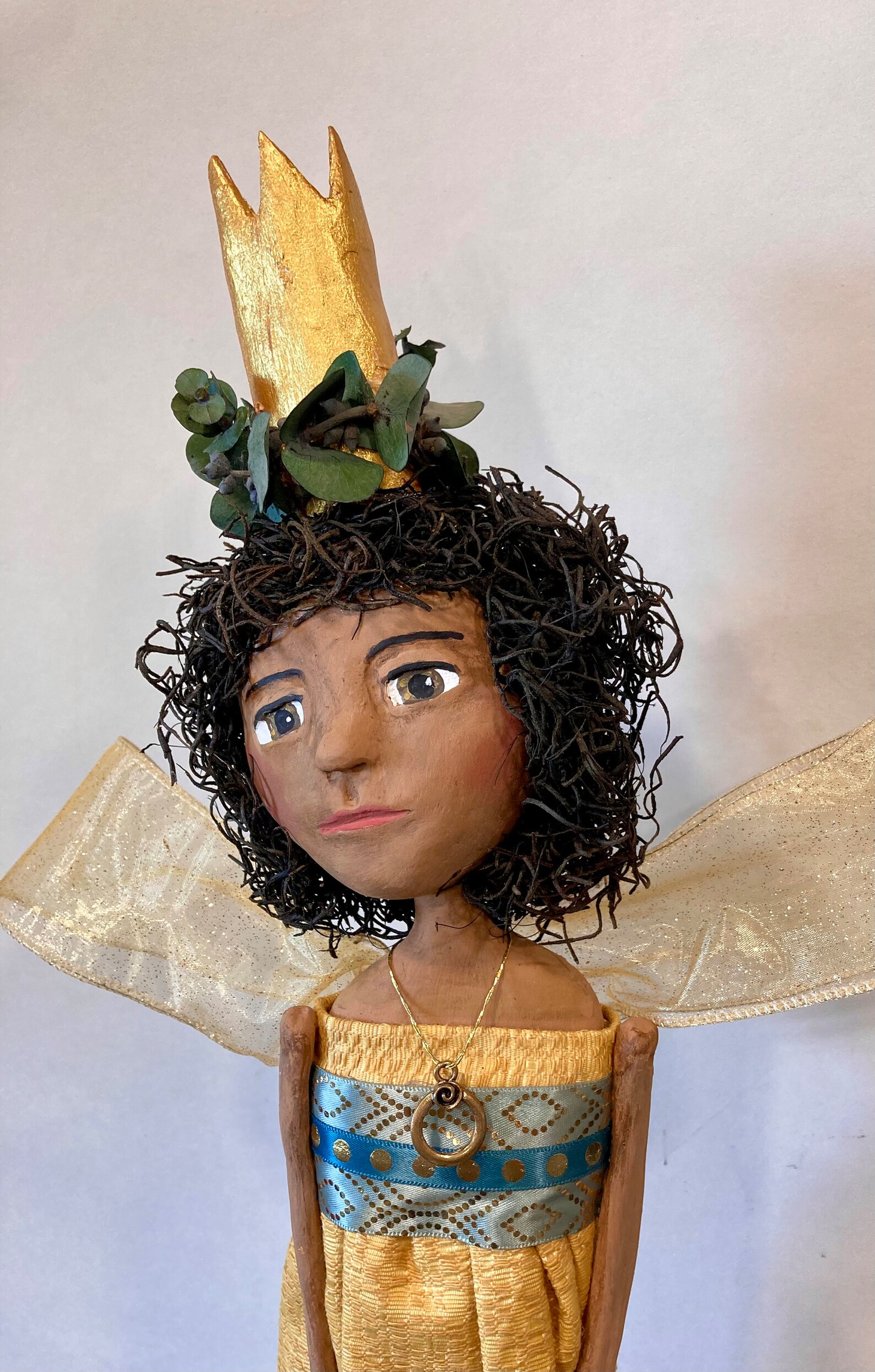 African American Art Doll, Princess, Paper Clay Doll, Hand Sculpted ...