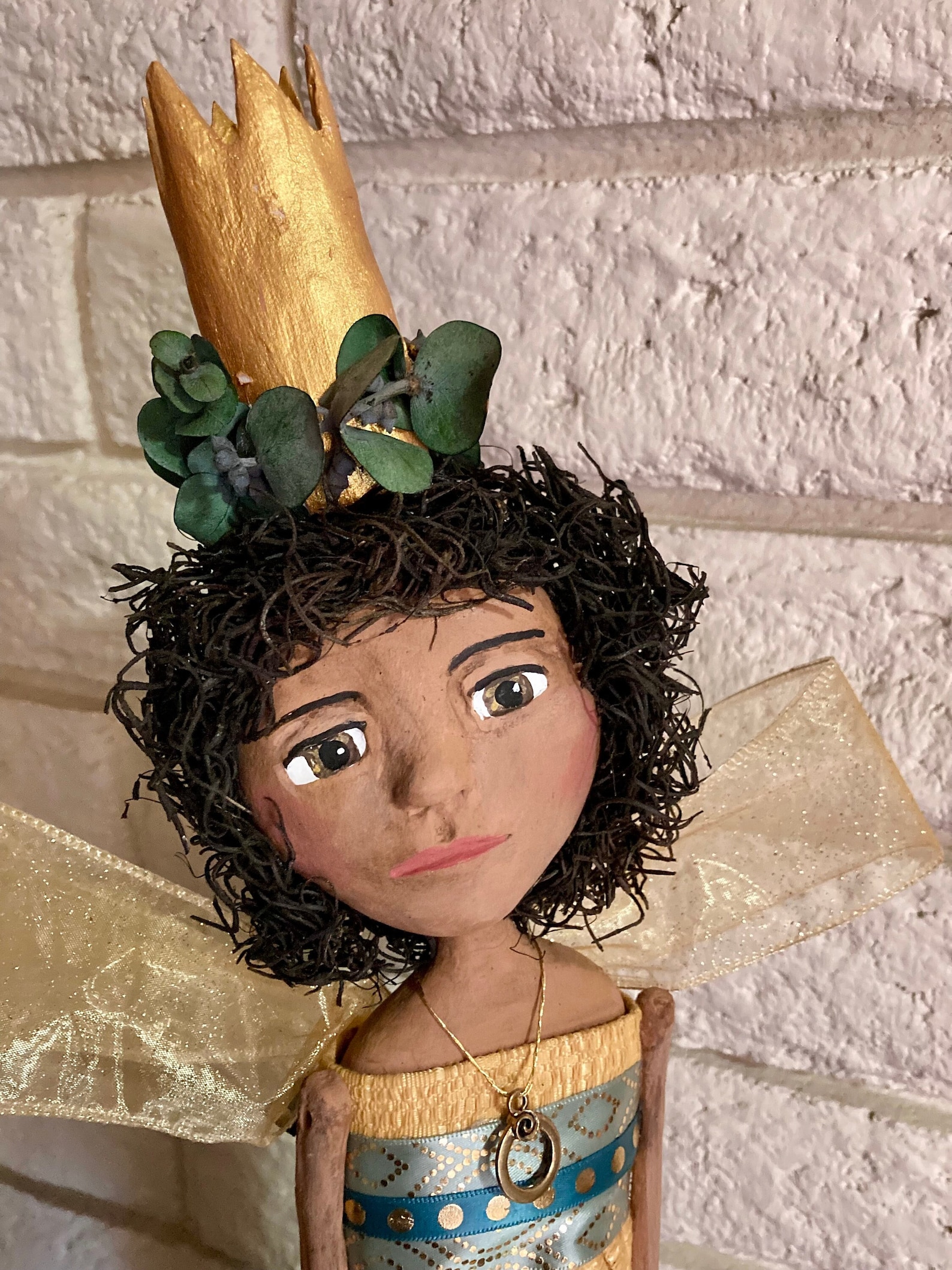 African American Art Doll, Princess, Paper Clay Doll, Hand Sculpted ...