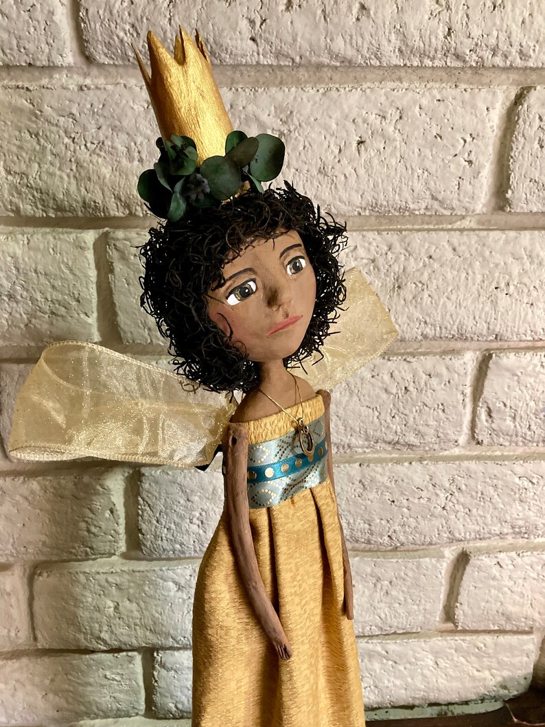 African American Art Doll, Princess, Paper Clay Doll, Hand Sculpted ...