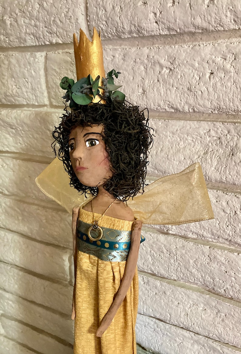 African American Art Doll, Princess, Paper Clay Doll, Hand Sculpted ...