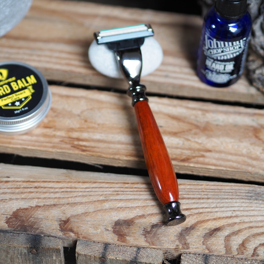 Wooden Razor Handle Made From Red Padauk Wood. Wooden Razor. Gift for ...